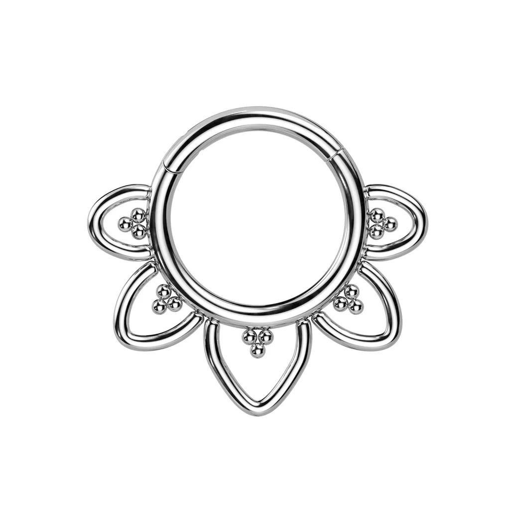 Titanium Lotus Hinged Segment Ring (16g) – Highness