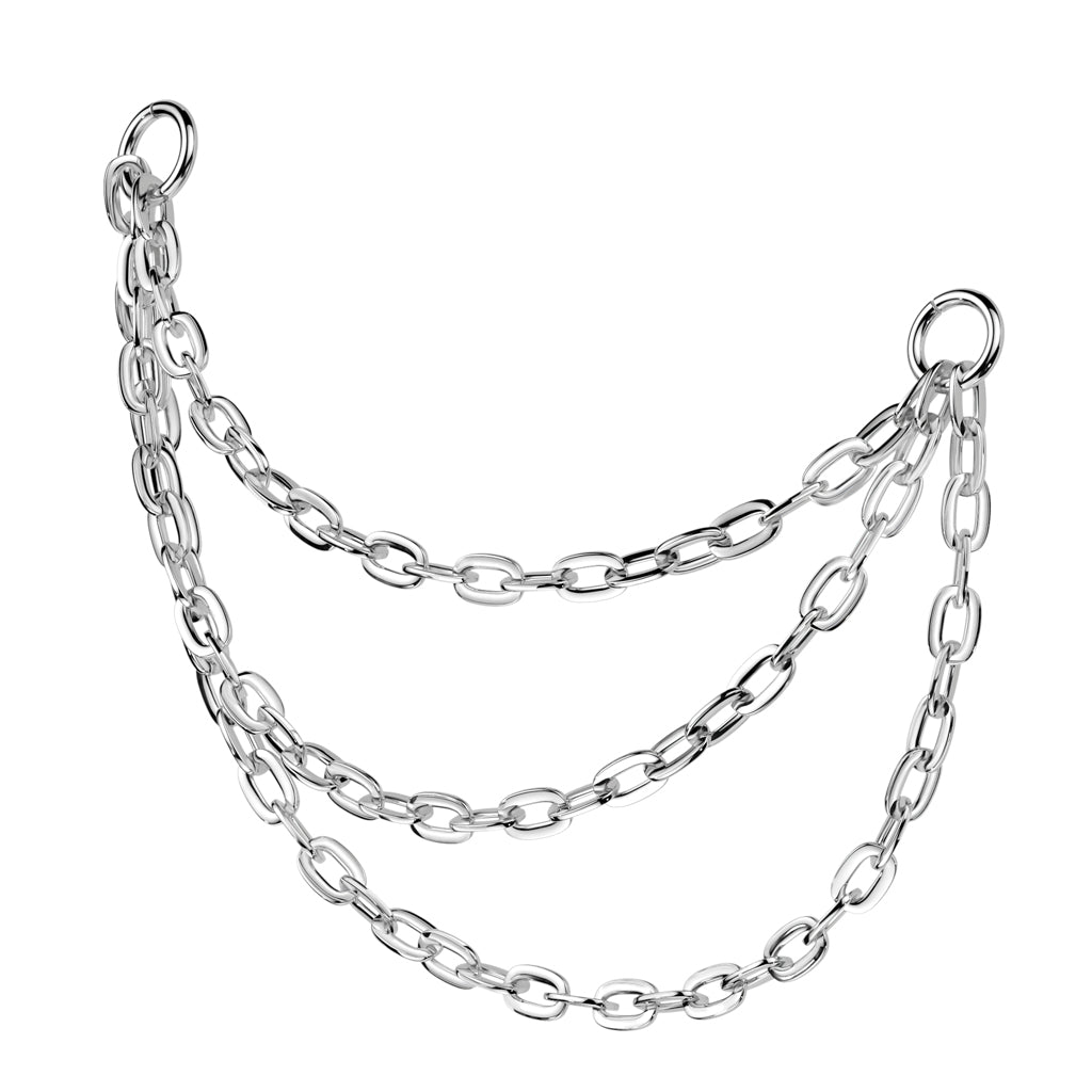 3-Strand Silver Titanium Connector Chain – Highness