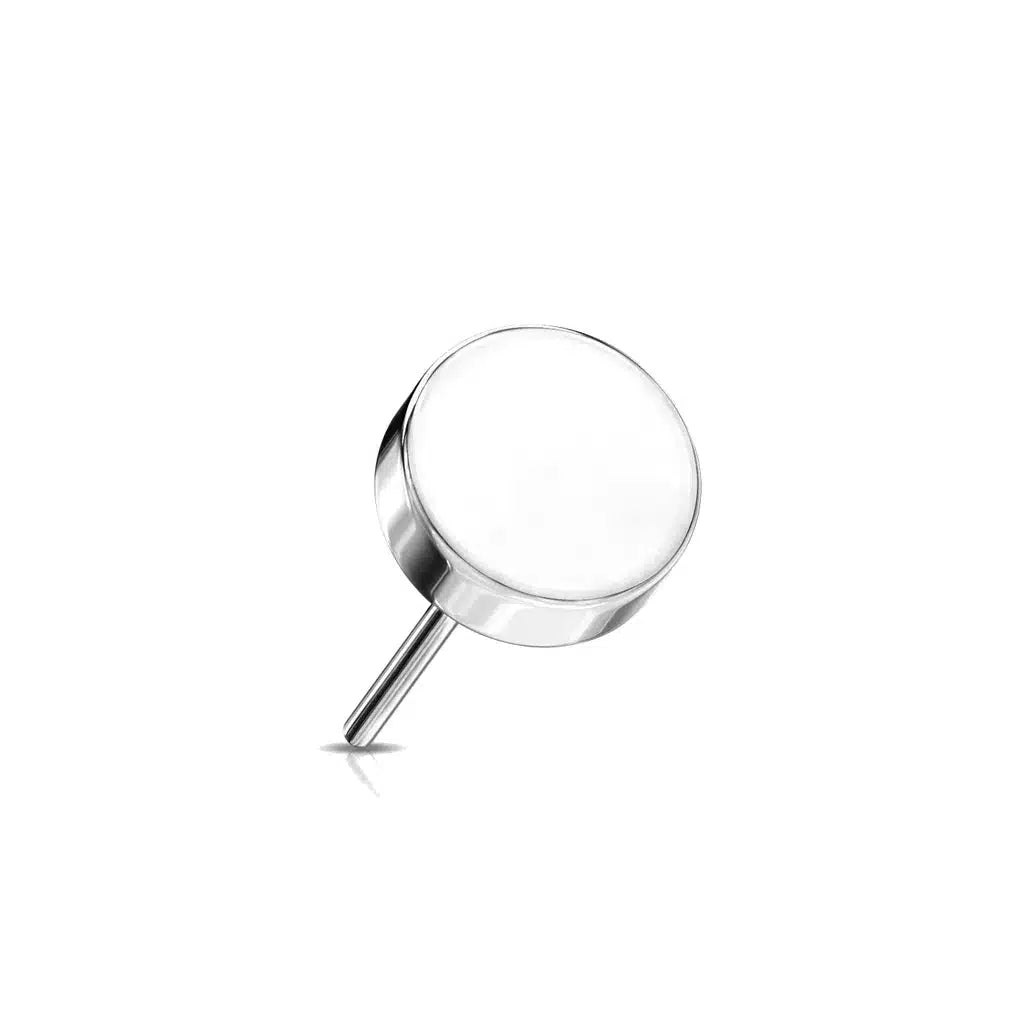 Titanium Threadless Silver Flat Top – Highness